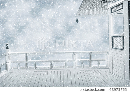 Ukiyo-e Building, Part 7 Winter Version - Stock Illustration [68973763 ...