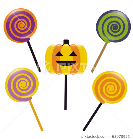 Halloween lollipop candy illustration set - Stock Illustration ...