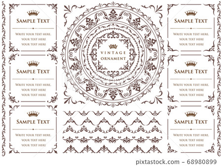 Vintage ornament set. Borders, frames. - Stock Illustration [68980899 ...