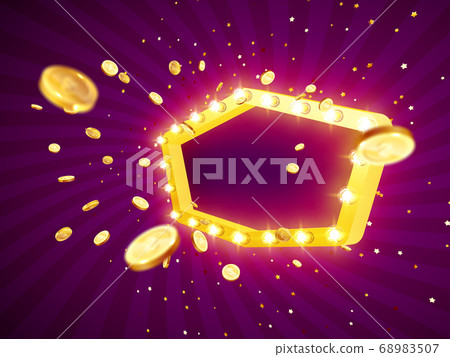 Vector illustration of the gold coins blast - Stock Illustration ...