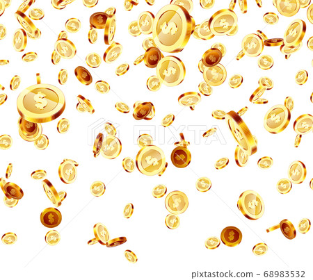 Realistic Gold coins explosion. Isolated on - Stock Illustration ...