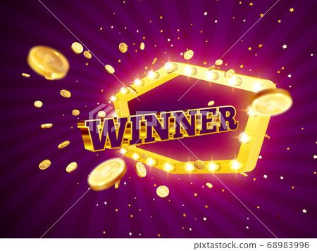 The word Winner, surrounded by a luminous frame - Stock Illustration ...