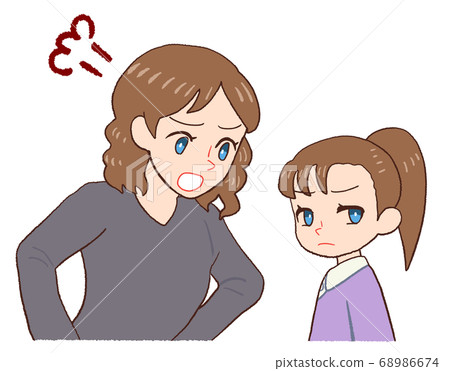 Mother scolding her child - Stock Illustration [68986674] - PIXTA