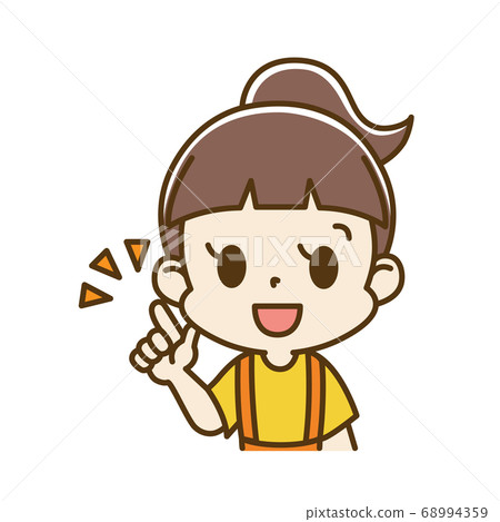 Pointing, explaining, girl - Stock Illustration [68994359] - PIXTA