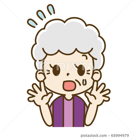 Angry elderly woman grandma - Stock Illustration [68994979] - PIXTA