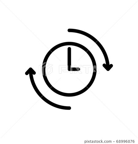 arrow, and clock, time management symbol line - Stock Illustration ...