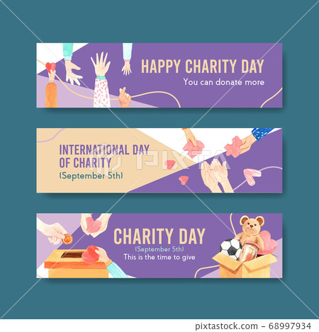International Day of Charity banner concept design - Stock Illustration ...
