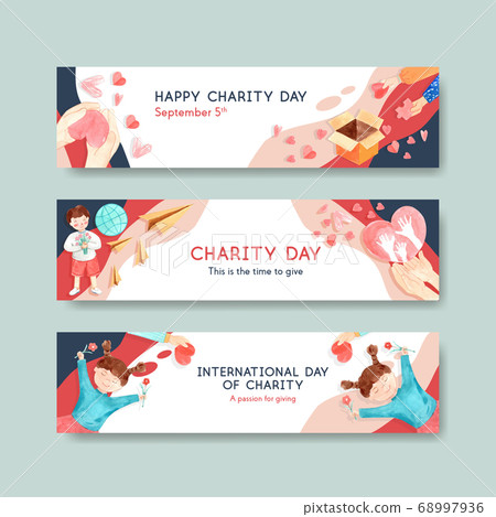 International Day of Charity banner concept design - Stock Illustration ...