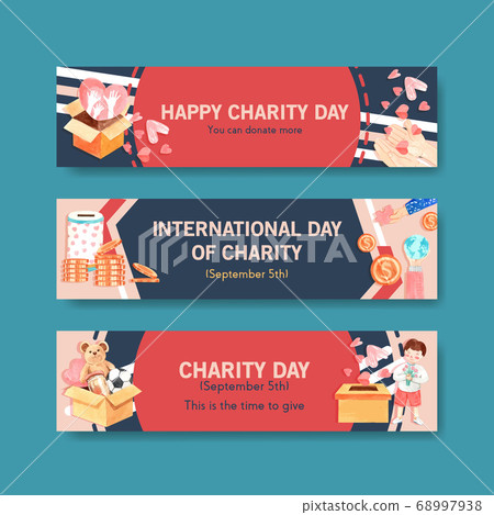 International Day of Charity banner concept design-插圖素材 [68997938 ...