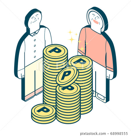Lots of points and senior couple - Stock Illustration [68998555] - PIXTA