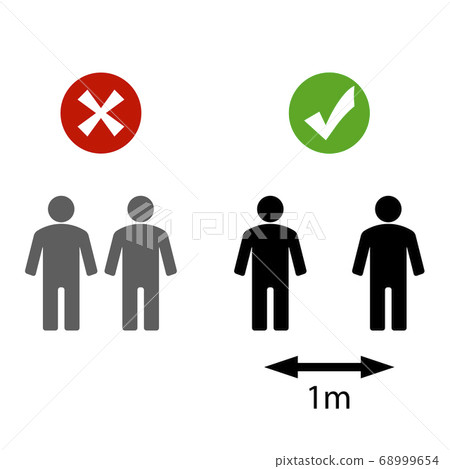 Keep social distance infographic. Vector - Stock Illustration [68999654 ...