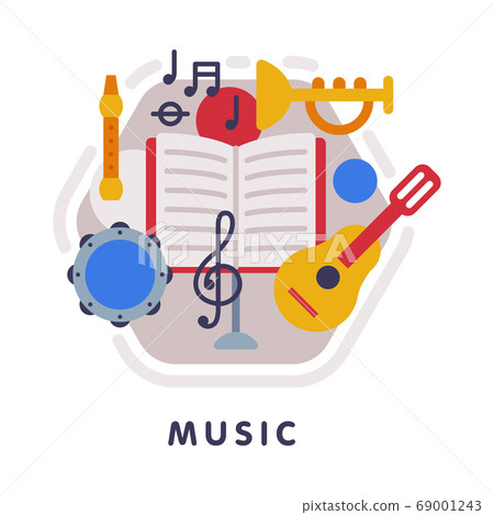 Music School Subject Icon, Education and... - Stock Illustration ...