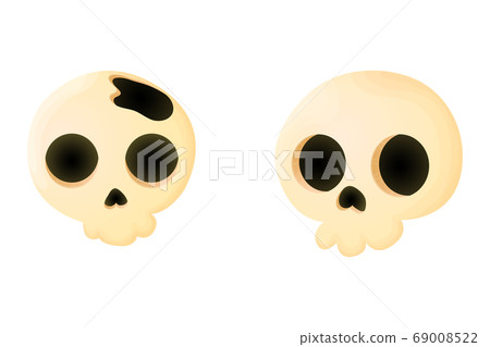 Set of two sculls in cartoons style. Funny... - Stock Illustration ...