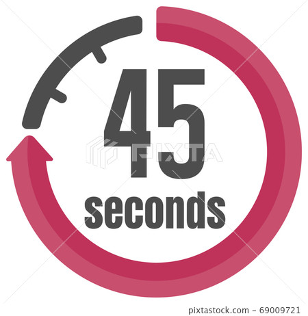 Second / Time-Timer-Stopwatch Icon (45 seconds) - Stock Illustration ...