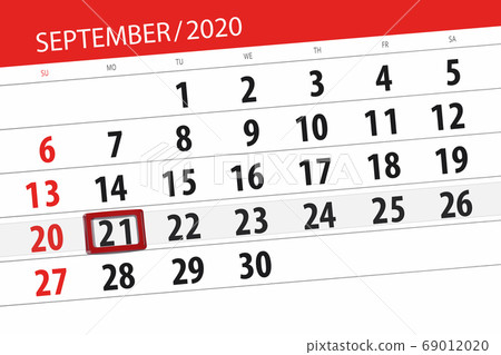 Calendar planner for the month september 2020, - Stock Illustration ...