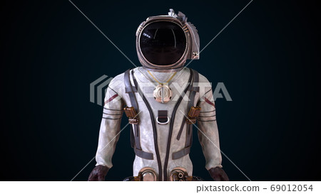 Cosmonaut in a metal protective spacesuit is...-插圖素材 [69012054] - PIXTA圖庫
