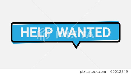 Help Wanted Text In Message Icon Over White... - Stock Illustration ...