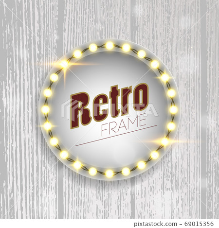 Glowing lights retro frame for advertising design. - Stock Illustration ...