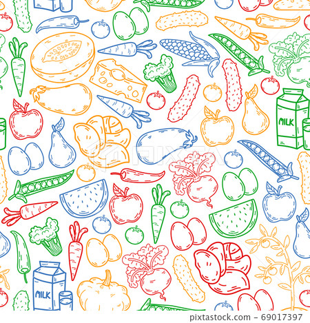 Vector pattern. Healthy eco organic food.... - Stock Illustration ...