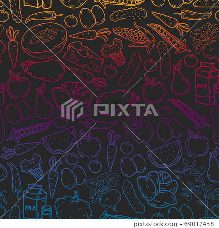Vector pattern. Healthy eco organic food.... - Stock Illustration ...