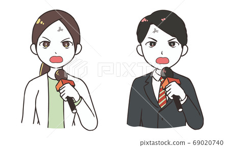 Anger Reporter Upper Body - Stock Illustration [69020740] - PIXTA