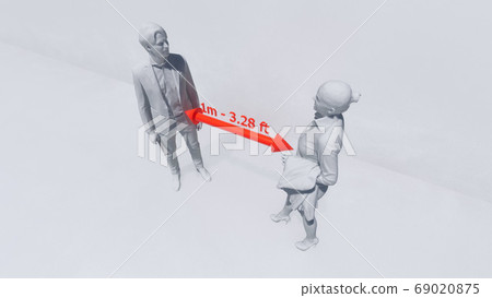 Avoid close contact precautions in COVID-19 virus - Stock Illustration ...