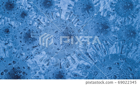Image of Flu virus cell under the microscope on - Stock Illustration ...
