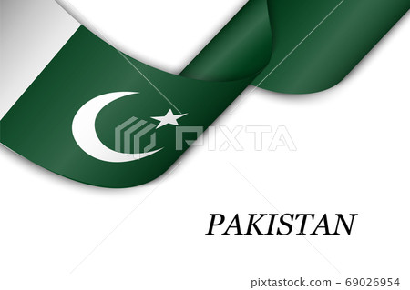 Waving ribbon or banner with flag of Pakistan - Stock Illustration ...