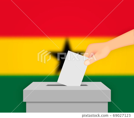 Ghana election banner background. Ballot Box with - Stock Illustration ...