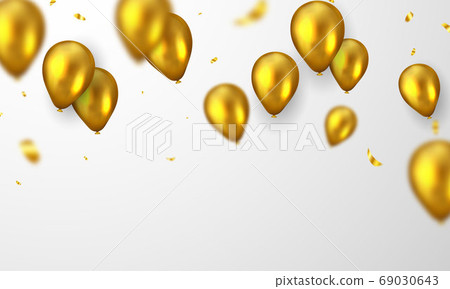 Celebration party banner with Gold balloons... - Stock Illustration ...