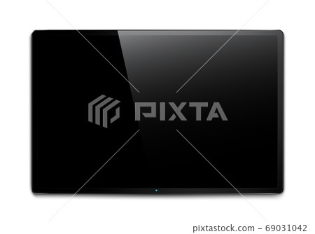 TV, modern blank screen lcd, led, on isolate - Stock Illustration ...