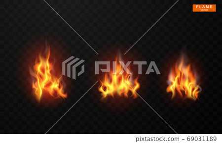 fire flames Burning red hot sparks realistic...-插圖素材 [69031189] - PIXTA圖庫
