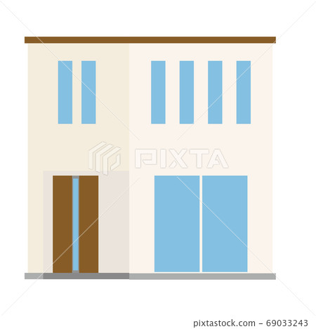 Simple detached house, single house... - Stock Illustration [69033243 ...