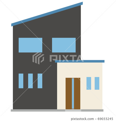 Simple detached house, single house... - Stock Illustration [69033245 ...
