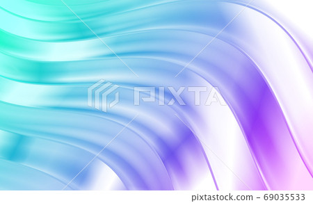 Cyan and violet glossy waves abstract background-插圖素材 [69035533] - PIXTA圖庫