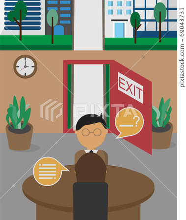 exit interview before leaving the company vector - Stock Illustration ...