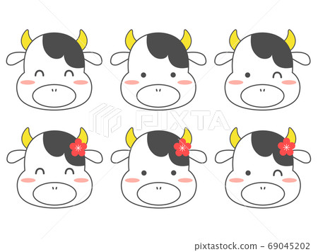 Faces of six cows - Stock Illustration [69045202] - PIXTA