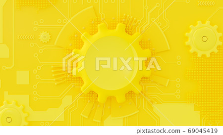 Yellow abstract technology - Stock Illustration [69045419] - PIXTA