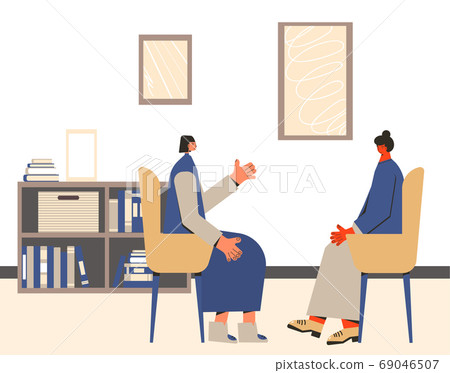 Mental health therapy session. Vector color flat. - Stock Illustration ...