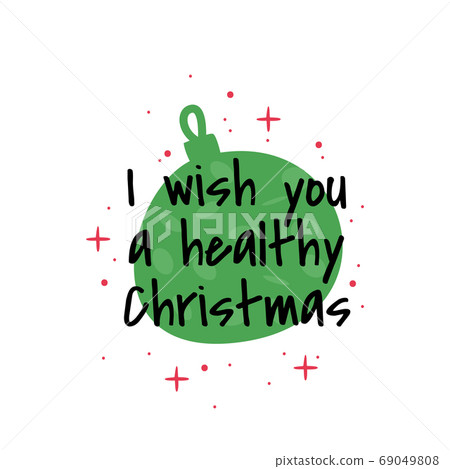 I wish you a healthy Christmas. Vector simple... - Stock Illustration ...