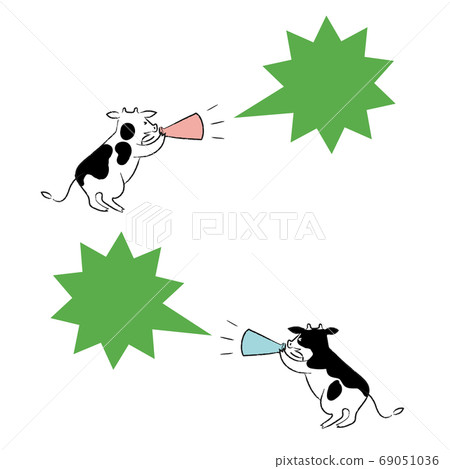 Cow shouting with a megaphone - Stock Illustration [69051036] - PIXTA