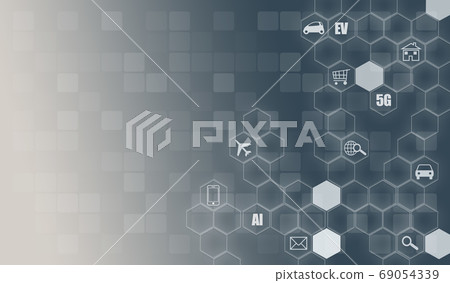 IoT digital image gray background material - Stock Illustration ...