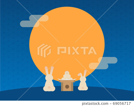 Izayoi Otsukimi Rabbit Frame Autumn - Stock Illustration [69056717] - PIXTA
