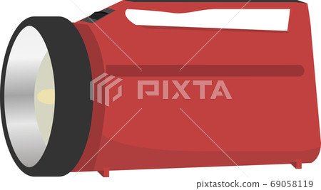 Illustration of a big red flashlight with lights - Stock Illustration ...