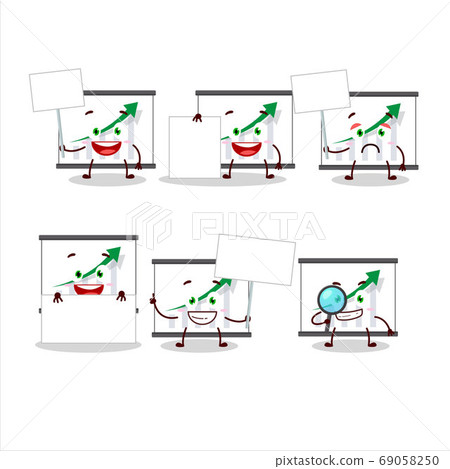 Chart going up cartoon character bring... - Stock Illustration ...