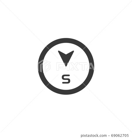 South direction. Isolated compass icon. Weather... - Stock Illustration ...
