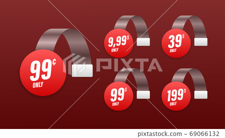 Discount sticker. Template with 99 only. Vector...-插圖素材 [69066132 ...
