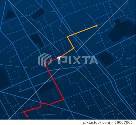 Cartoon Route Dashboard and City Map Concept.... - Stock Illustration ...