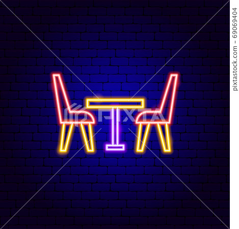 Dining Table Neon Sign - Stock Illustration [69069404] - PIXTA