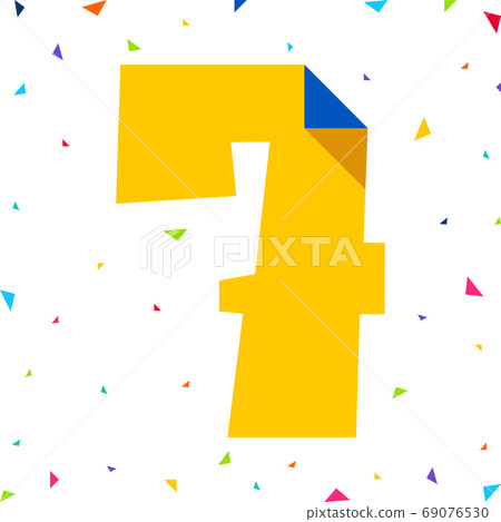 Colored Font, number cut from colored paper... - Stock Illustration ...